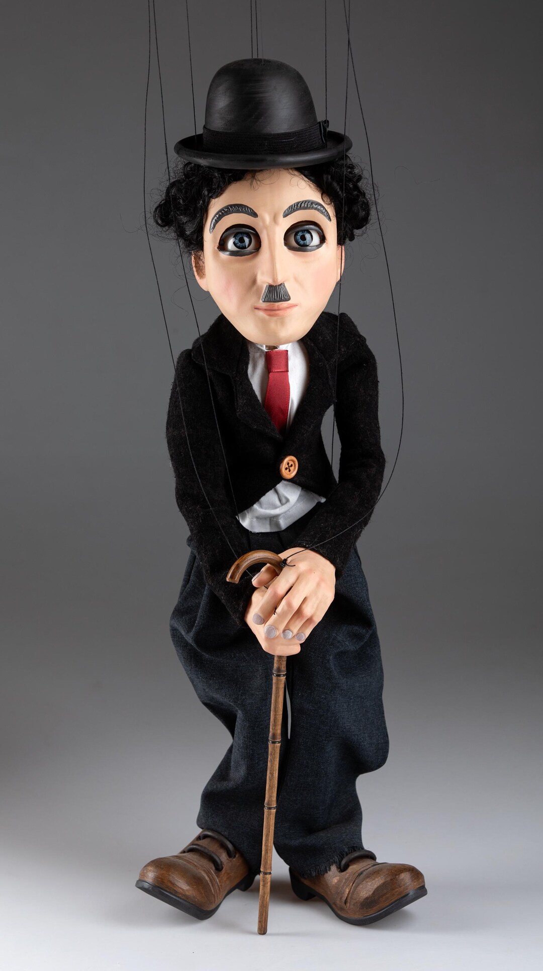 Charlie Chaplin Marionette Puppet: Hand-carved Czech Wood Toy (28 Inch ...
