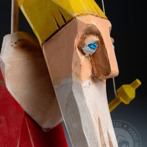 King - Wooden Hand-carved Standing Puppet - Etsy