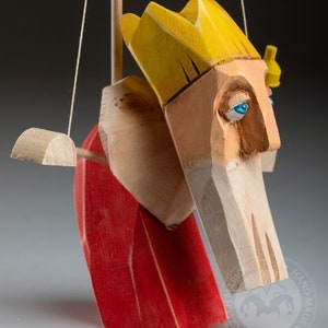 King - Wooden Hand-carved Standing Puppet - Etsy