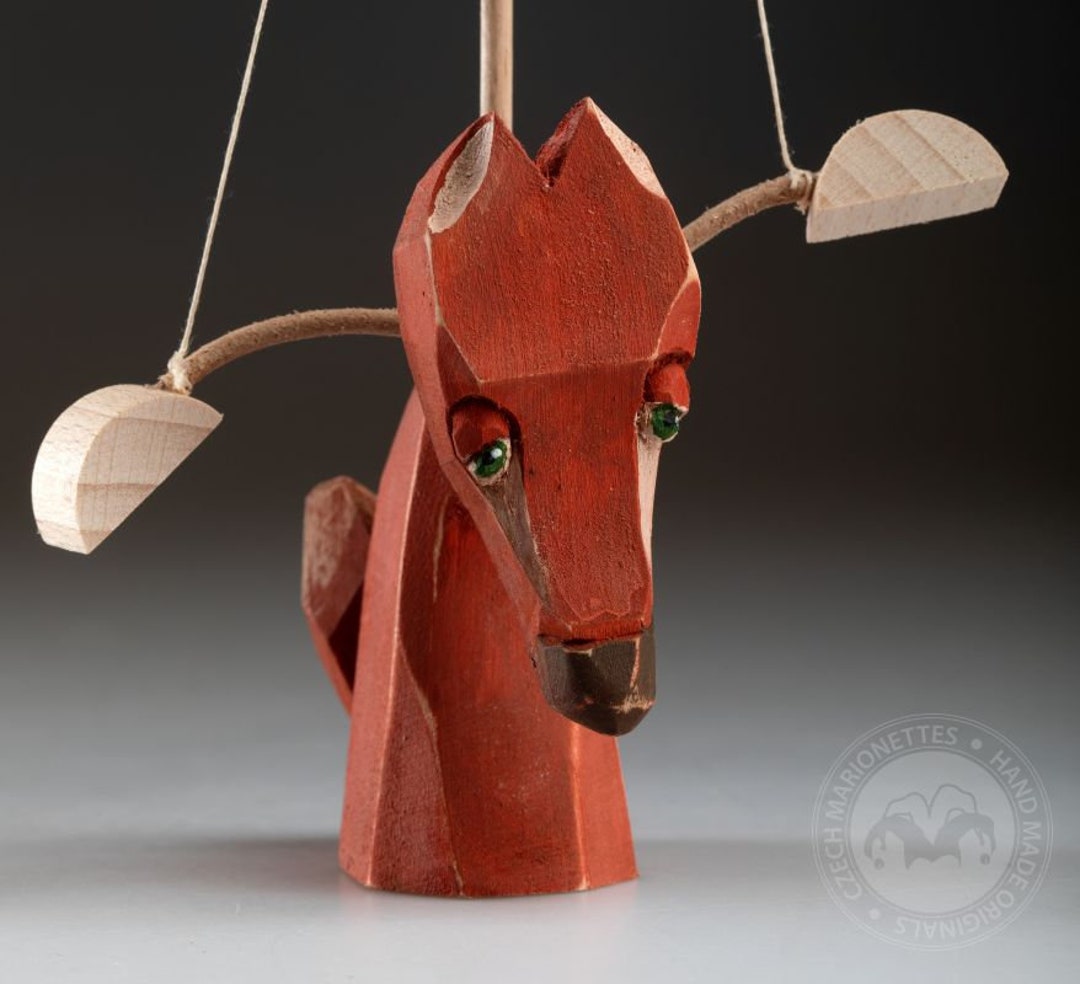 Fox - Wooden Hand-carved Standing Puppet - Etsy
