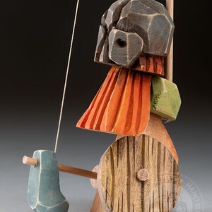 Viking - Wooden Hand-carved Standing Puppet - Etsy