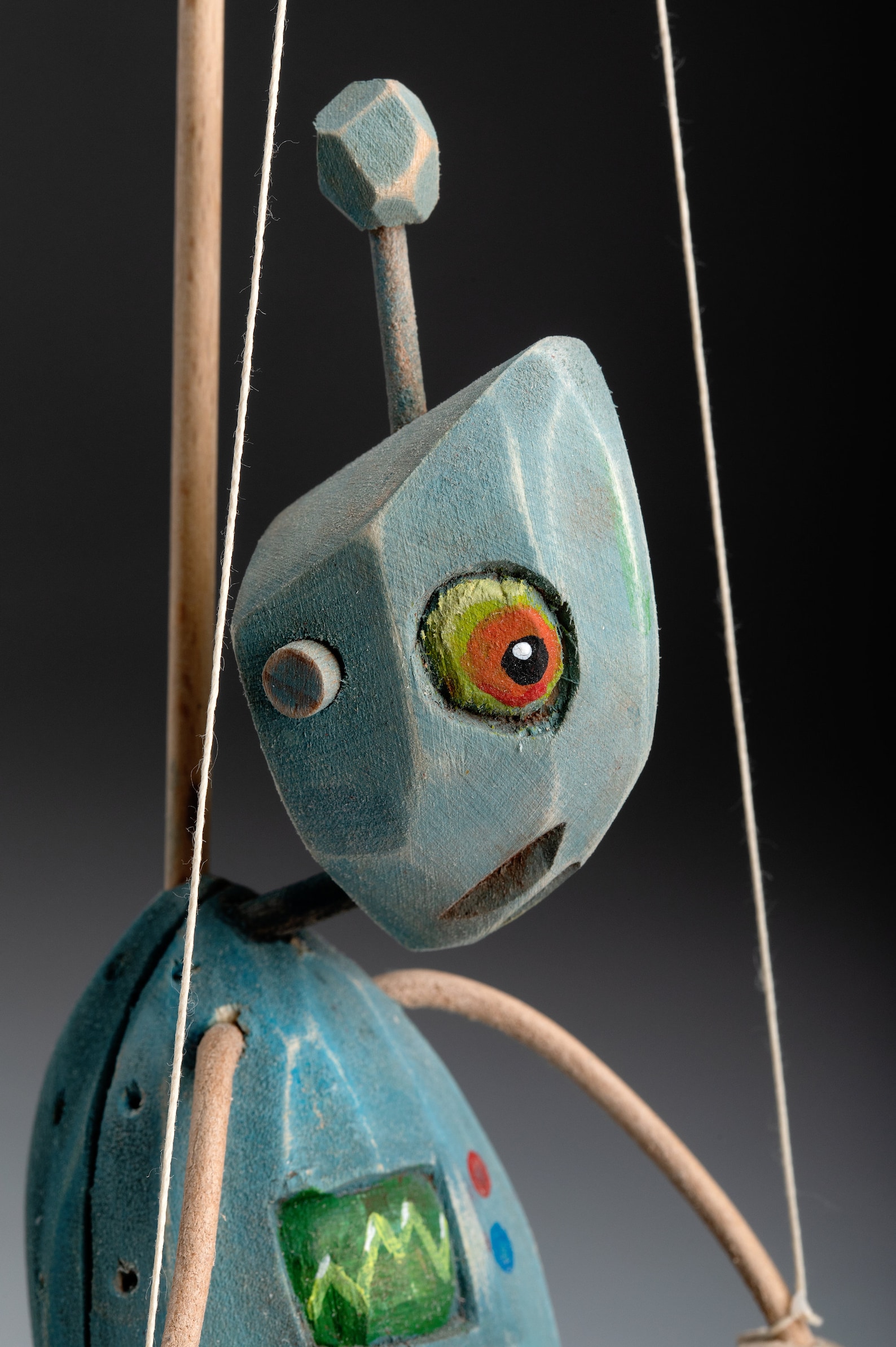 Robot - Wooden Hand-carved Standing Puppet - Etsy