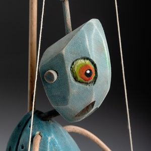 Robot - Wooden Hand-carved Standing Puppet - Etsy