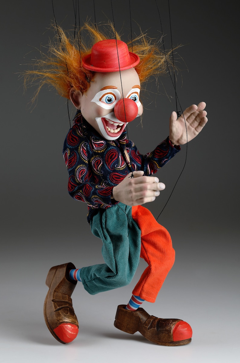 Cheeky Clown 19 45 Cm Inches Hand-made Marionette Puppet | Etsy
