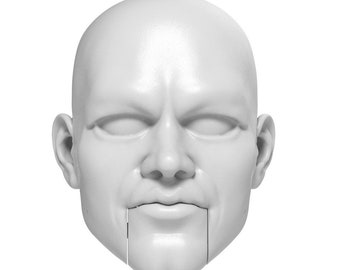 Head With a Moveable Mouth, Eyes and Eyelids - High Forehead (for Doll ...