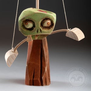Zombie - Wooden Hand-carved Standing Puppet - Etsy