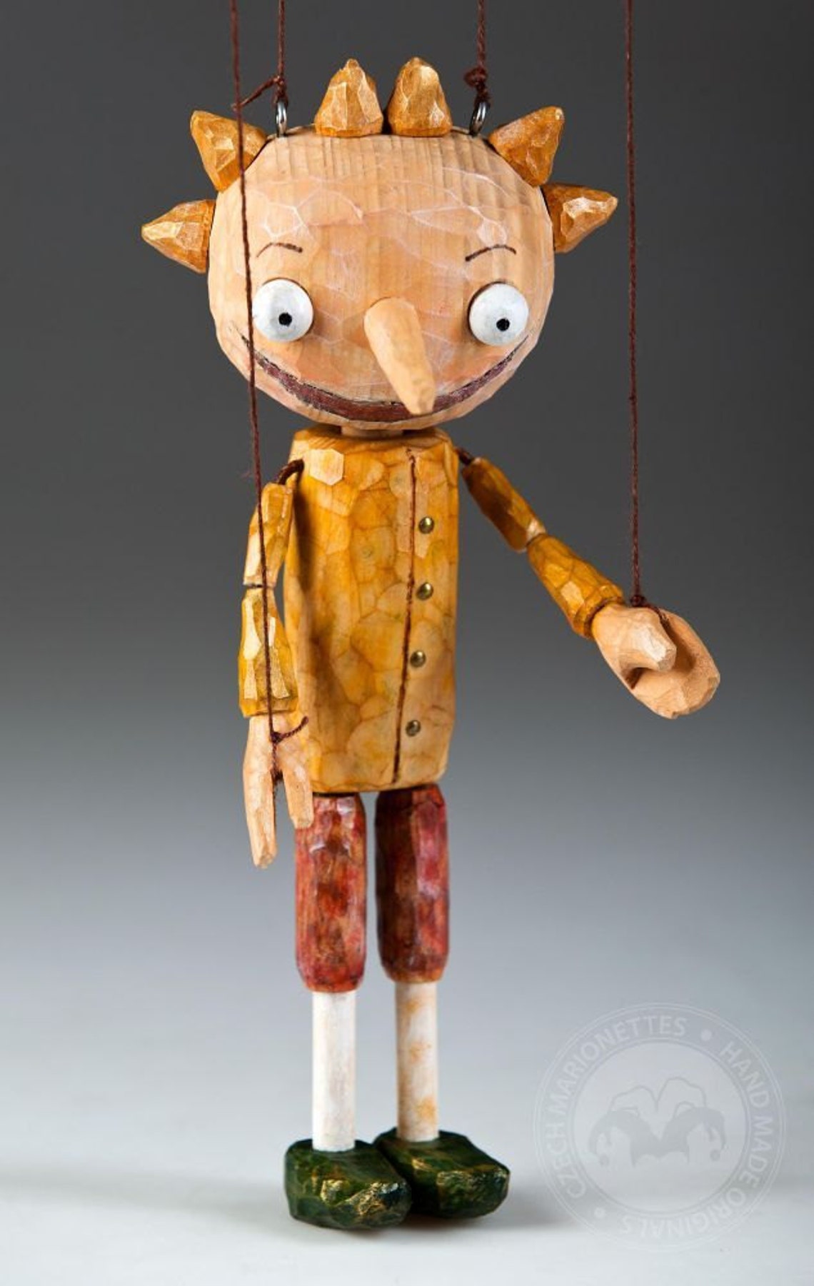 Pretty Pepe a Wooden String Puppet Hand-carved From Linden - Etsy