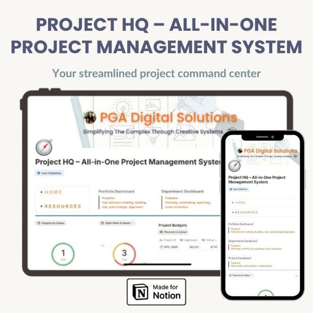 Project HQ – All-in-one Project Management System - Etsy