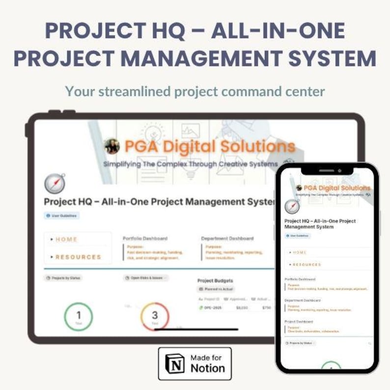 Project HQ – All-in-one Project Management System - Etsy