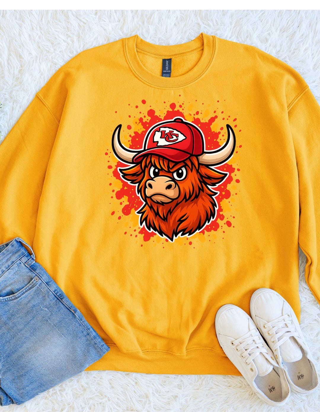 Kansas City Chiefs Highland Cow Sweatshirt - Etsy