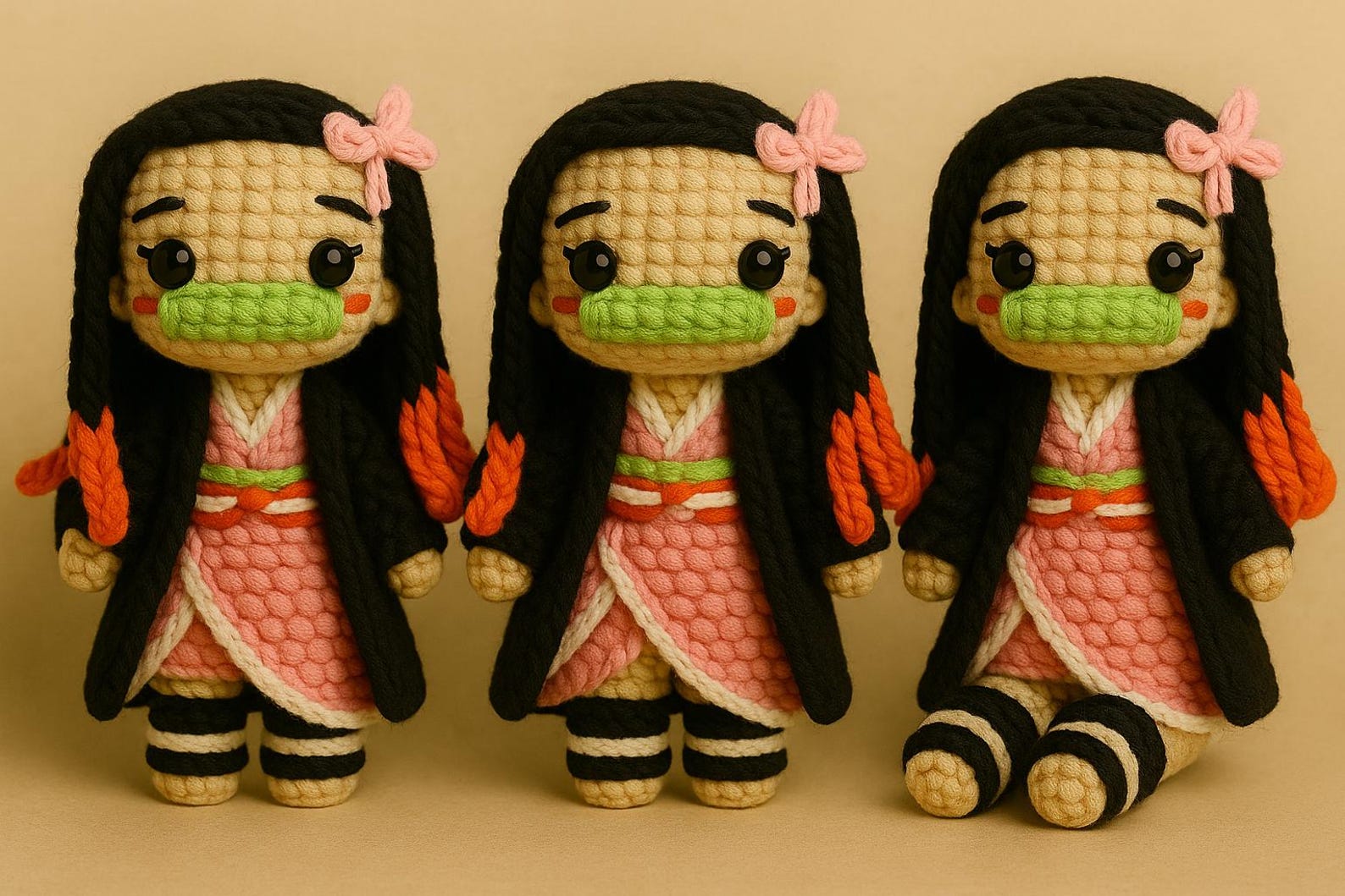 Nezuko-inspired Amigurumi | Handmade Anime Plush Tutorial - Etsy
