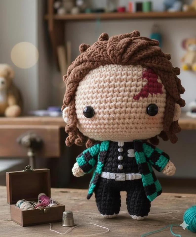 Demon Slayer Tanjiro Crochet Pattern PDF | Anime Amigurumi Doll ...
