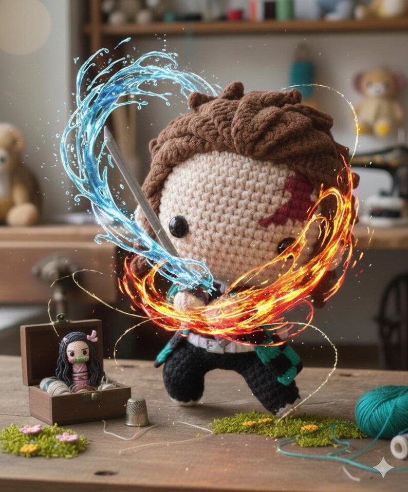 Demon Slayer Tanjiro Crochet Pattern PDF | Anime Amigurumi Doll ...