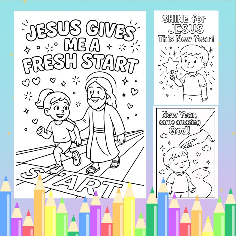 New Year Christian Coloring Pages for Kids | Faith-based New Year ...
