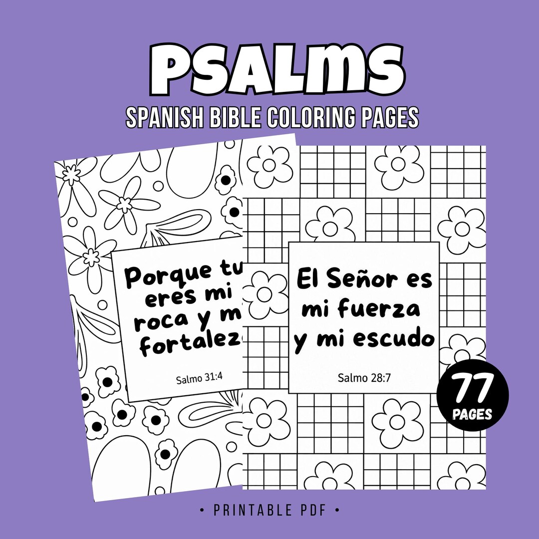 Spanish Bible Verse Coloring Pages – Psalms Scripture Printable PDF ...