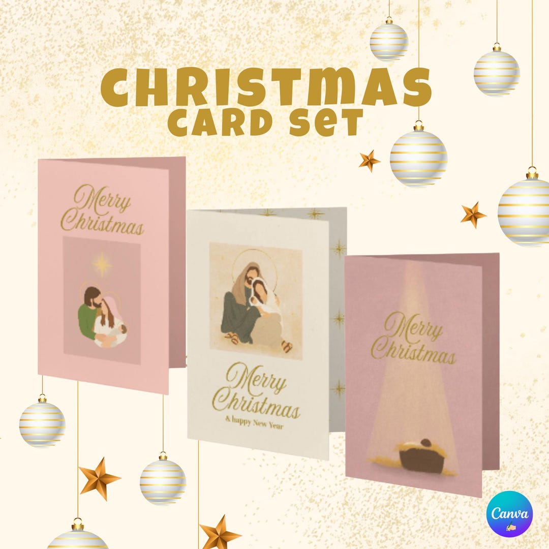Printable Christmas Card Bundle. Christmas Card Template. DIY. Digital ...
