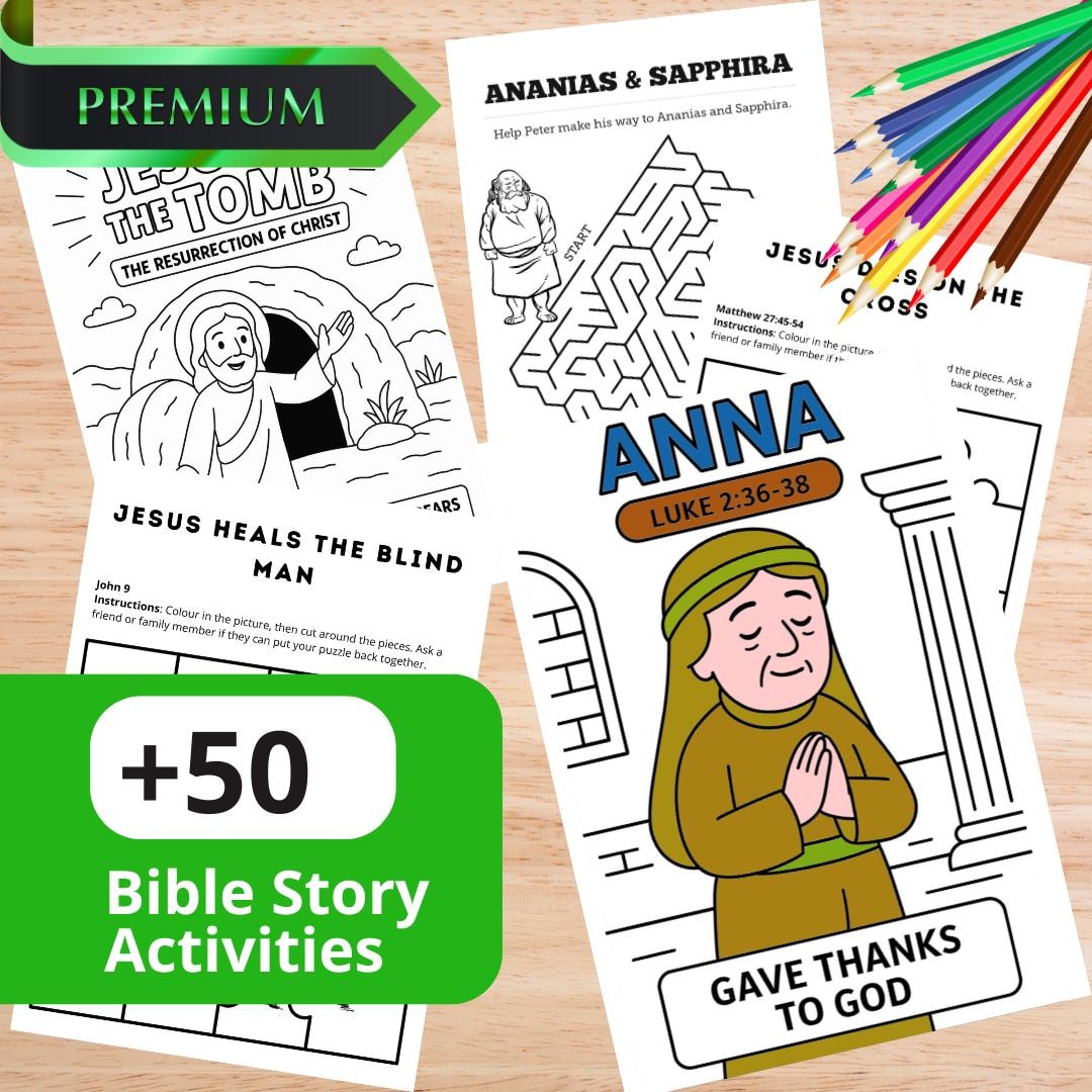 Bible Characters Coloring Book for Kids: 50+ Printable Pages With Bible ...