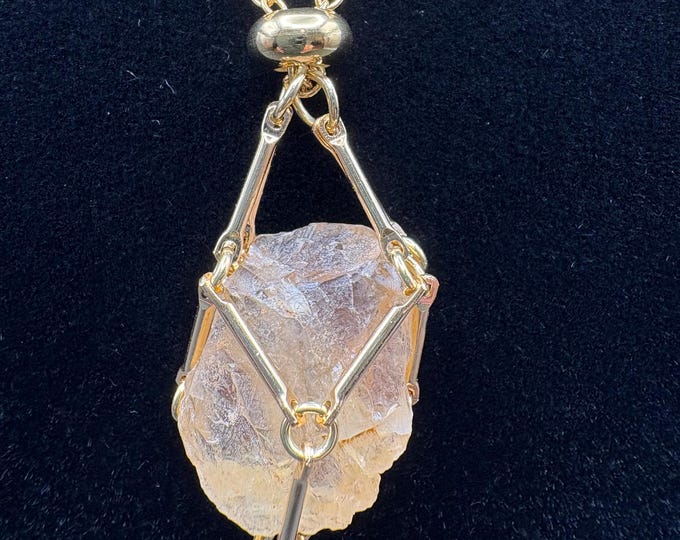 Golden Cage for a Wild Sunstone – Plush Oregon Raw Crystal Pendant - Etsy