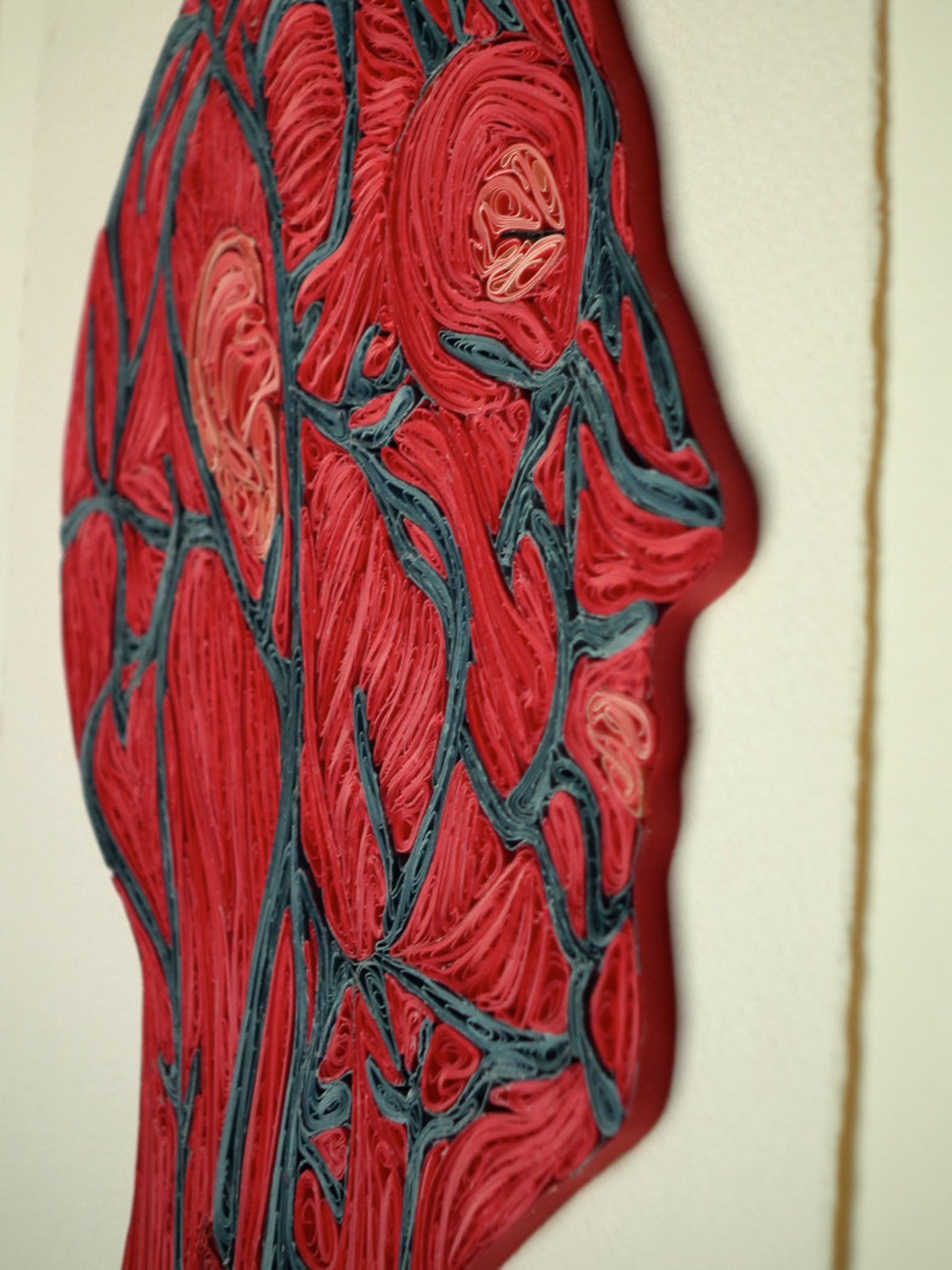 Quilled Veins of the Head, Fine Art Anatomical Diagram, Framed Quilled ...