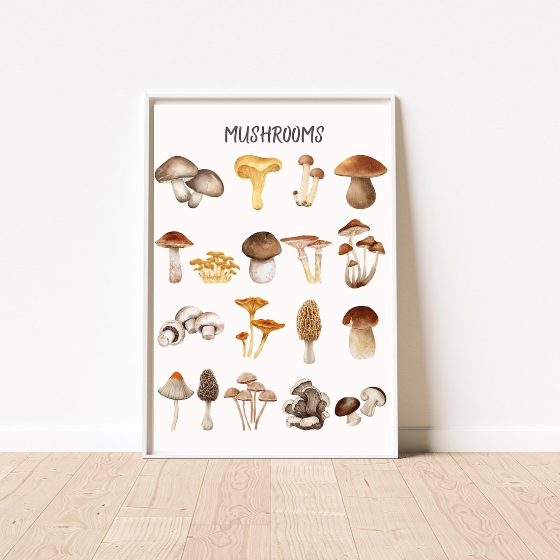 Mushroom Poster Printable Fungi Wall Art for Kids Woodland Nursery ...