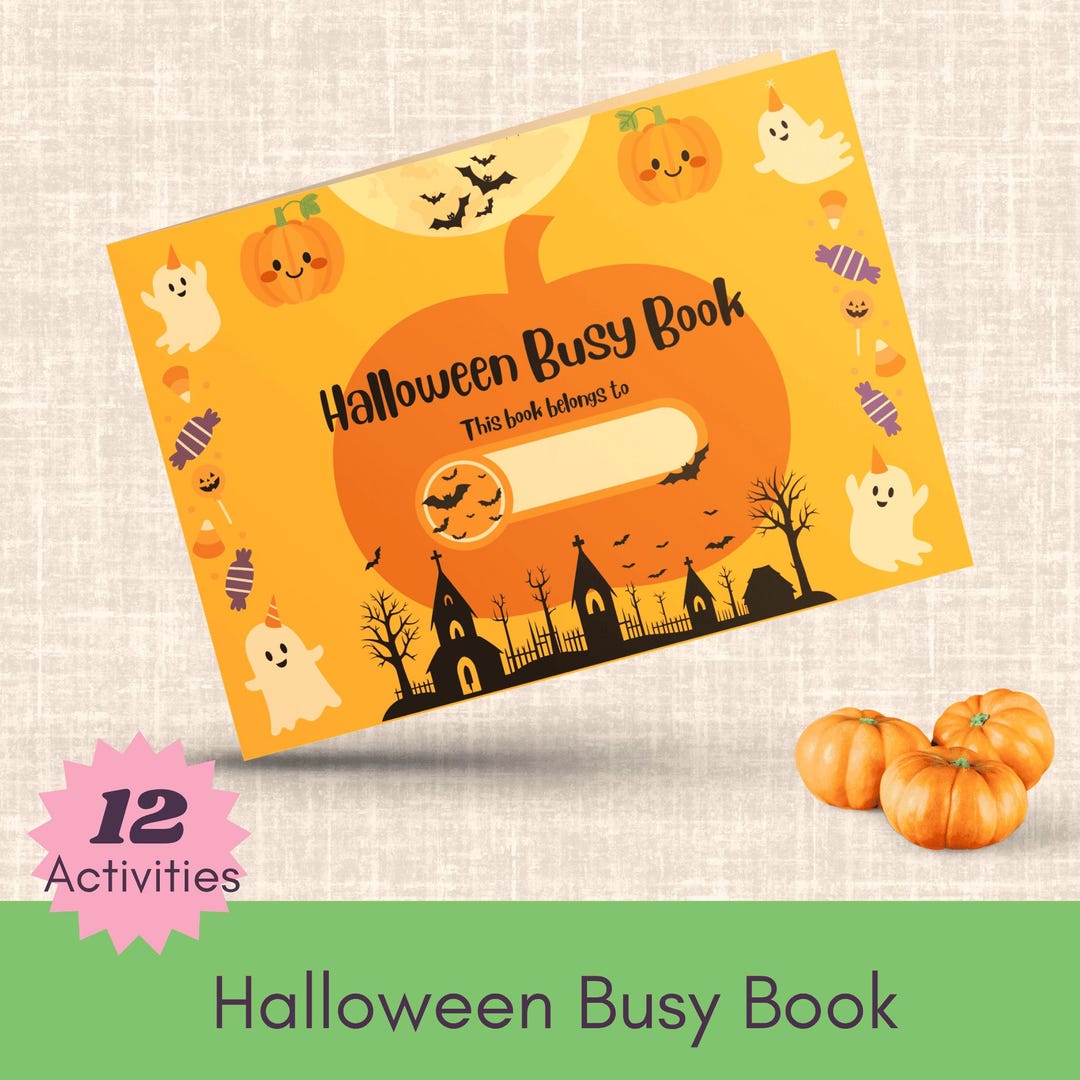 Halloween Busy Book Printable Preschool Halloween Activities Toddler ...