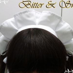 White Pleated Maid Headdress With Side Ribbons - Lolita -maid ...