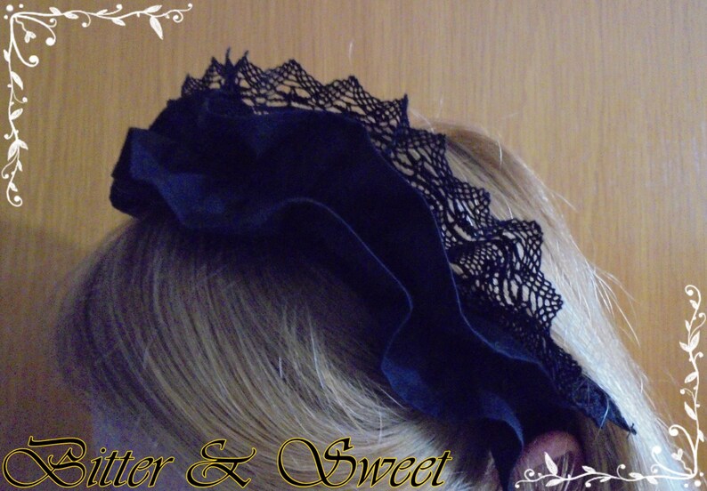 Black Frilly Maid Headdress-lolita-maid-halloween-cosplay-maid - Etsy