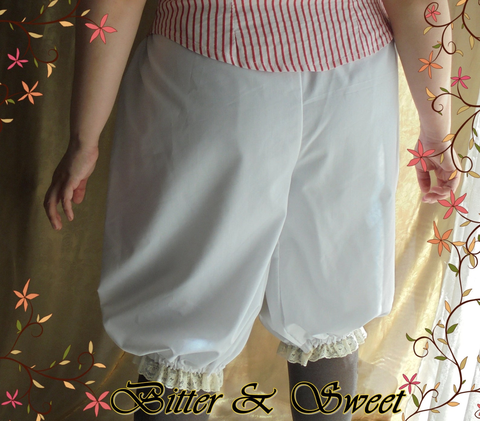 Long White Bloomers size XS-S-M-L-XL Lolita steampunk - Etsy
