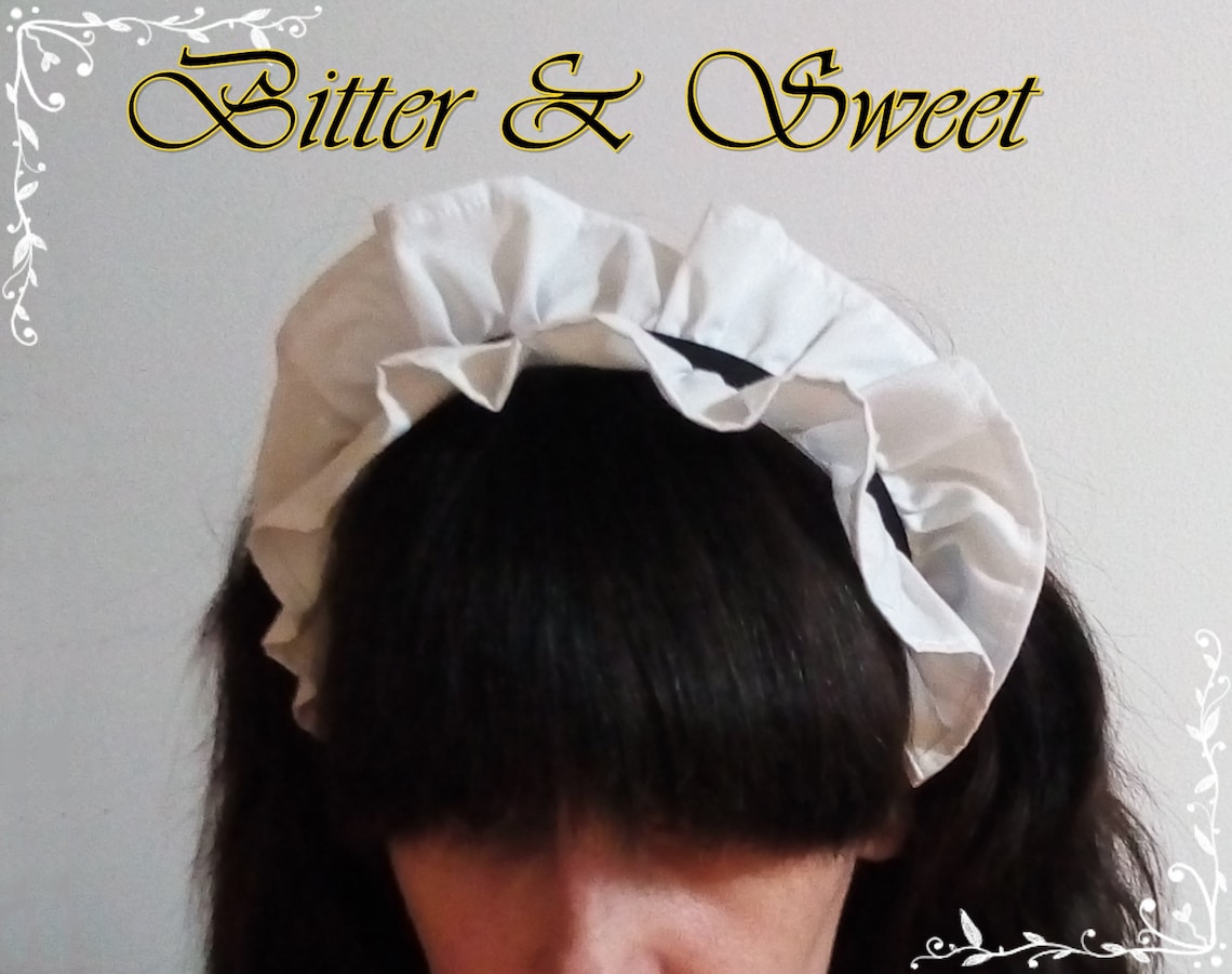 White Frilly Maid Headdress With Black Band Lolita maid - Etsy