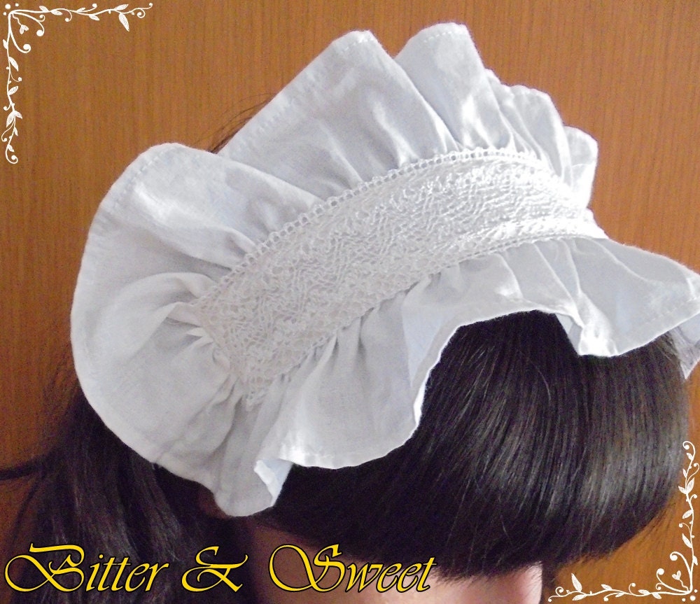 White Maid Headdress With Big Ruffles-lolita-maid-halloween-cosplay ...