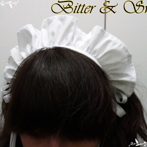 White Ruffled Maid Headdress With Side Ribbons - Lolita -maid ...