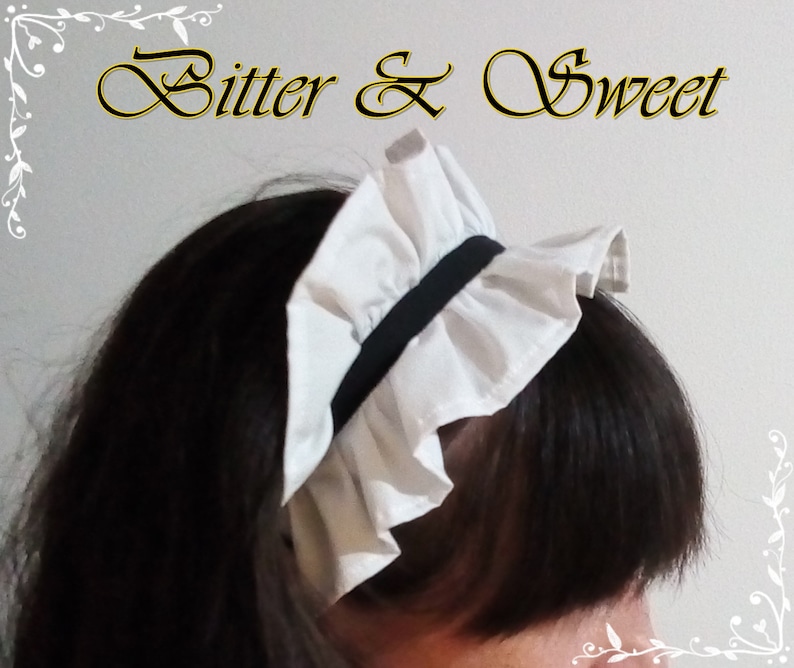 White Frilly Maid Headdress With Black Band- Lolita -maid -halloween ...