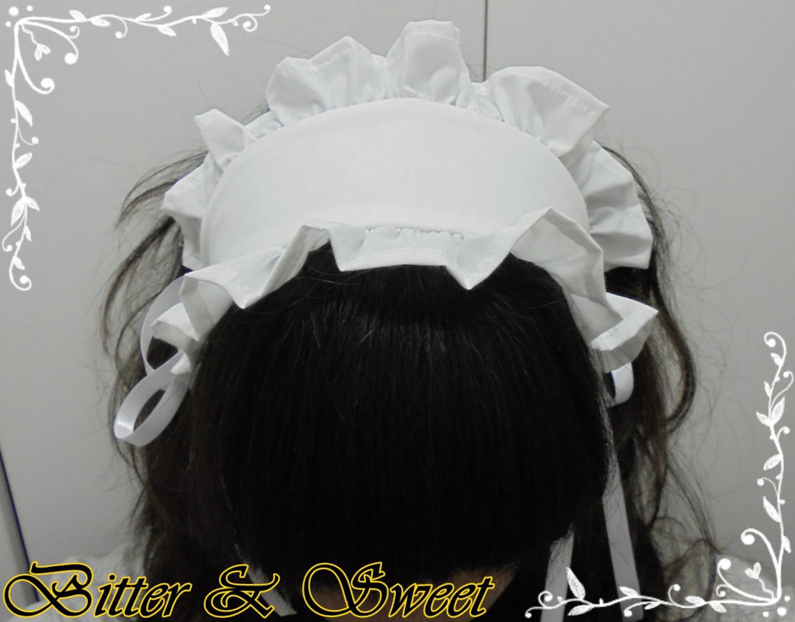White Maid Headdress With Ruffles and | Etsy
