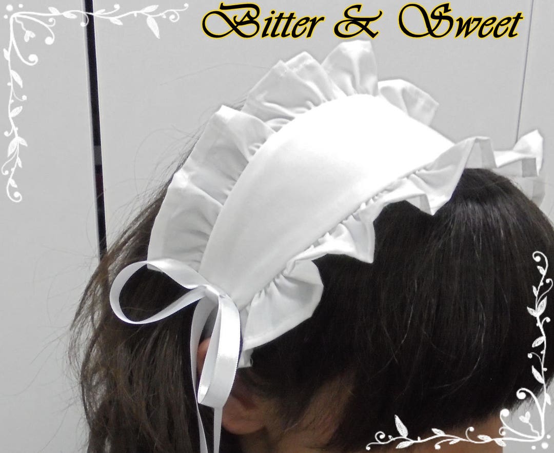 White Maid Headdress With Ruffles and Ribbon-lolita-maid-halloween ...