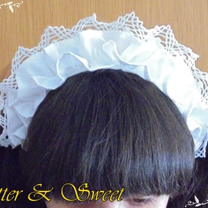 White Frilly Lace Maid Headdress – Lolita Cosplay Costume - Etsy