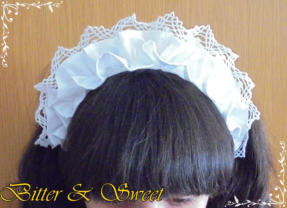 White Frilly Lace Maid Headdress – Lolita Cosplay Costume - Etsy