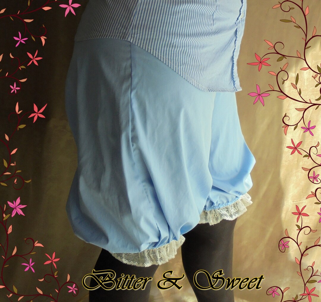 Long Baby Blue Bloomers size XS-S-M-L-XL-XXL Lolita steampunk burlesque ...