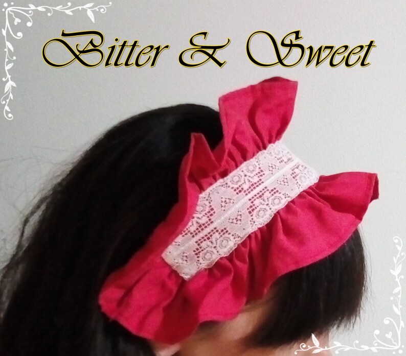 Red Maid Headdress With Big Ruffles and Ecru - Etsy