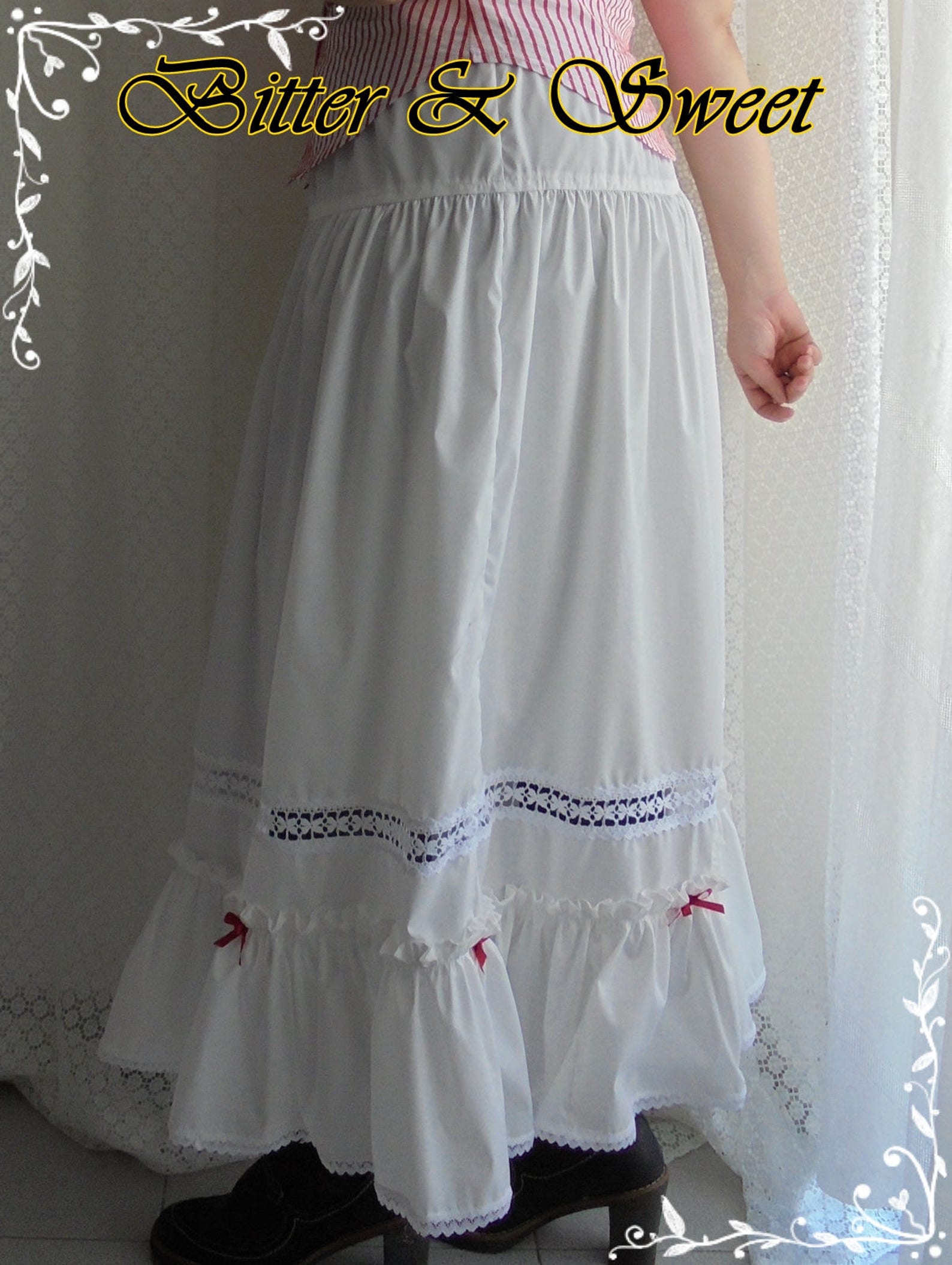 White Long Petticoat lolita steampunk burlesque belle | Etsy