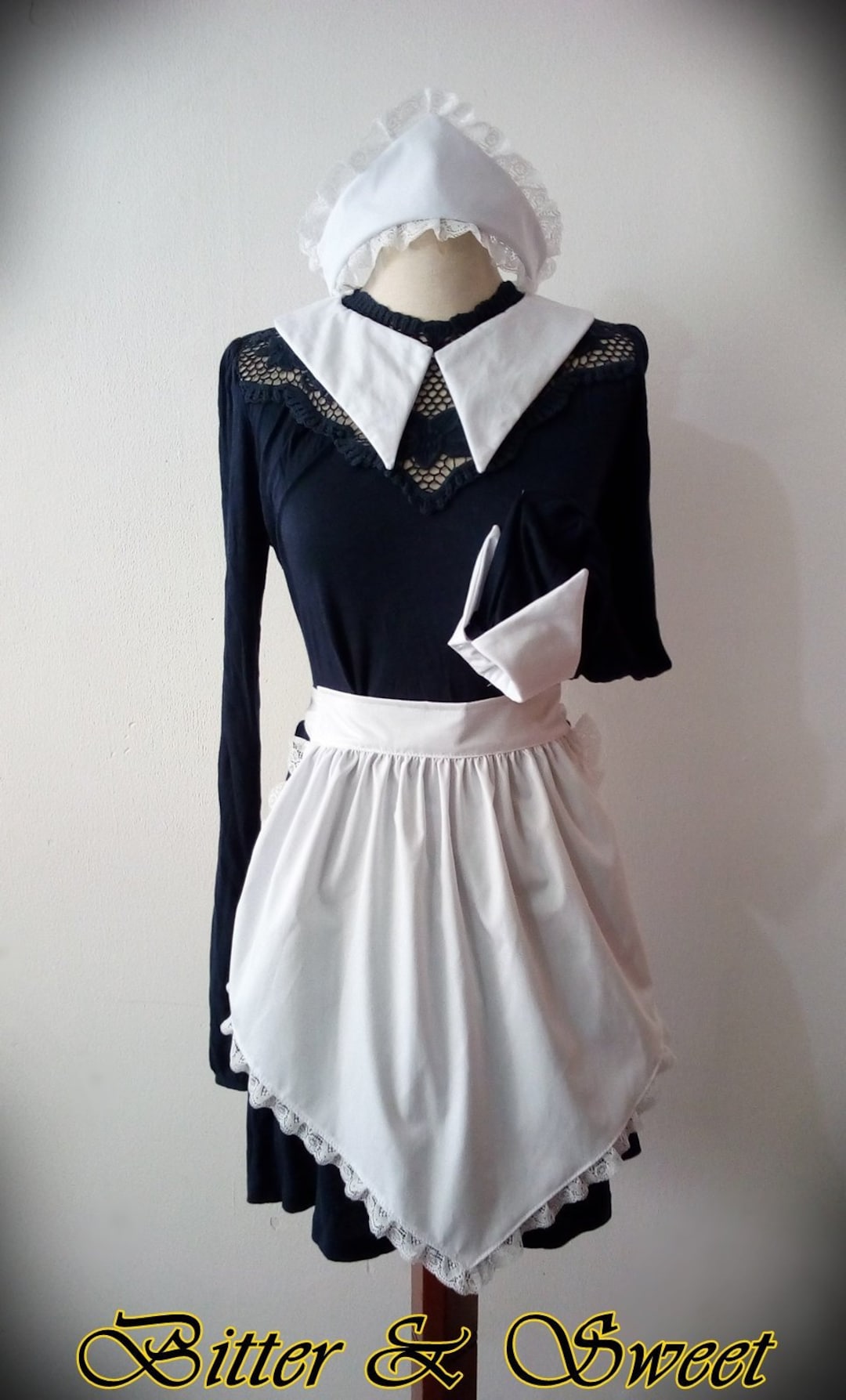 Set of Pointed White Apron 20's Vintage Style -diner Waitress -lolita ...