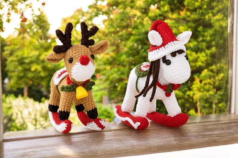 Rocking Horse & Reindeer Amigurumi Crochet Pattern Bundle PDF, Low-sew ...