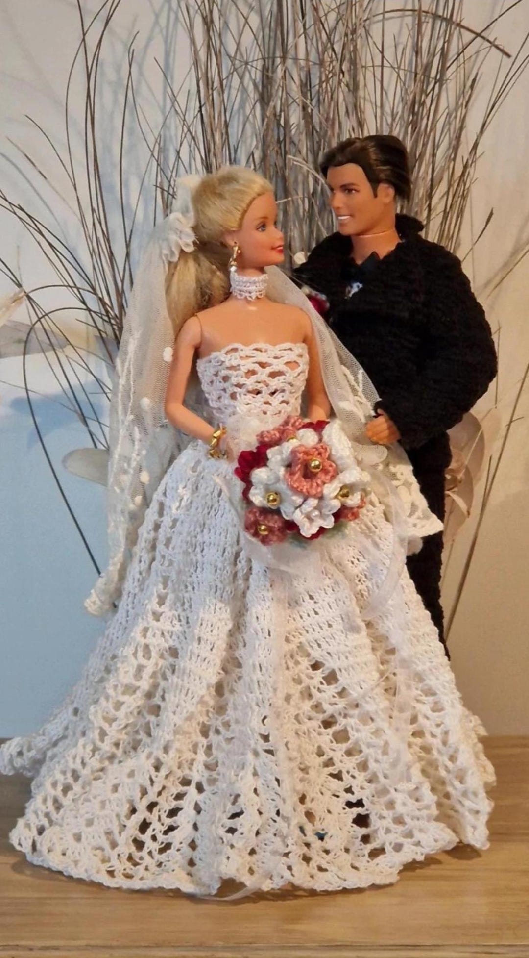 Vintage Barbie Bride and Ken With Hand Crocheted Outfits – 1966 & 1968 ...
