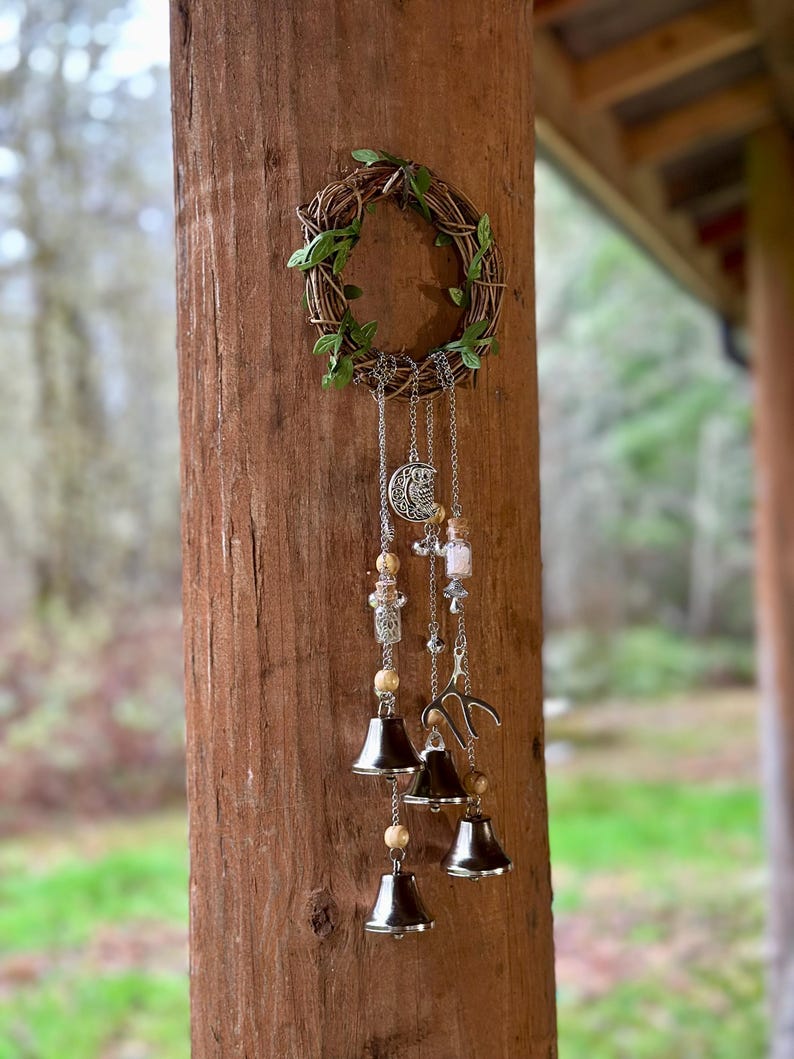 Handmade Green Witch Bells, Spiritual Protection Door Chime, Wiccan ...