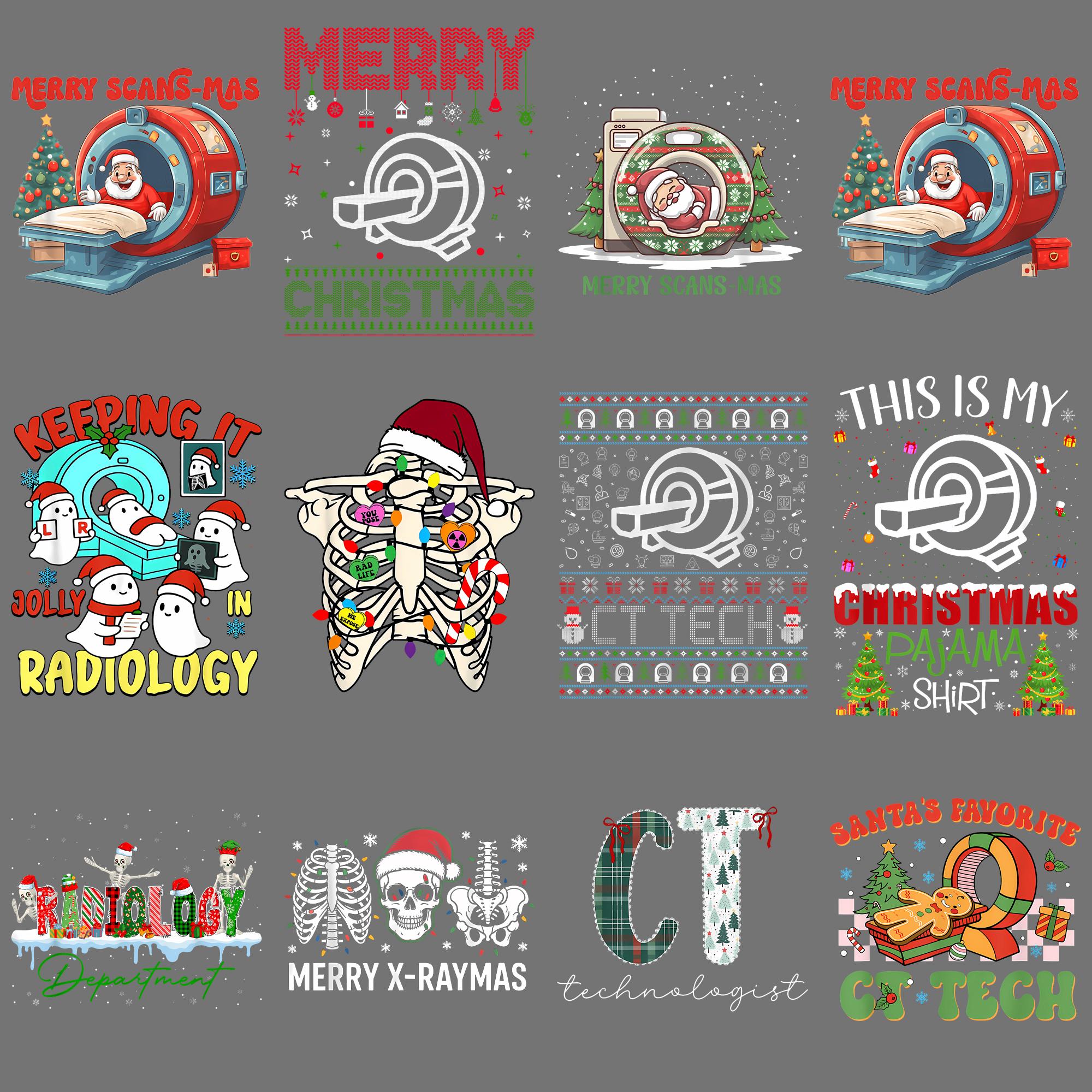 Radiology Christmas Funny Santa PNG - CT MRI Xray Tech Holiday Clipart ...
