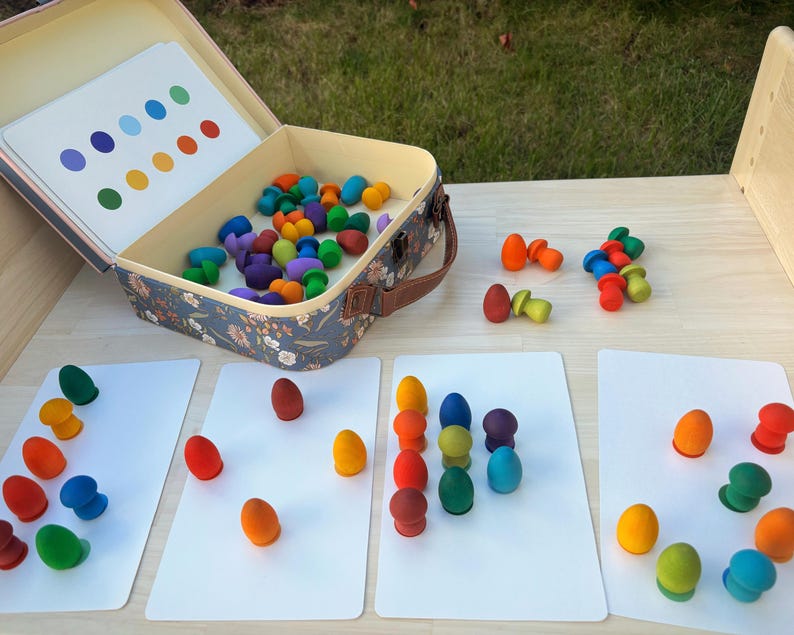 RAINBOW! Montessori Math Printable: Multi-color Loose Parts Counting ...