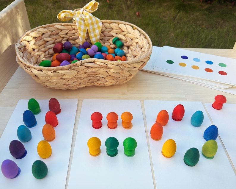 RAINBOW! Montessori Math Printable: Multi-color Loose Parts Counting ...