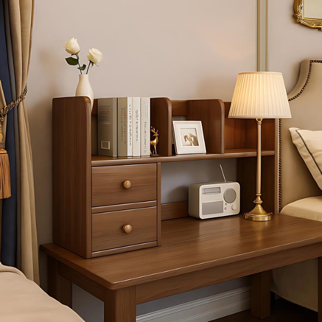 Solid Wood Desktop Bookshelf: Student Desk Organizer, Home Study ...