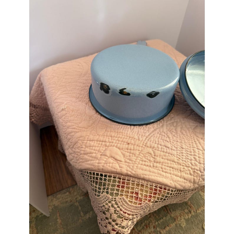 1950s Enamel Pot Set – Light Blue, Three Pots With Lids - Etsy