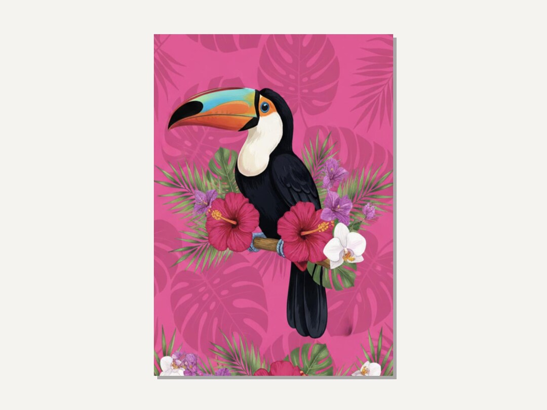 Tropical Toucan Greeting Cards Set: Blank Jungle Stationery - Etsy