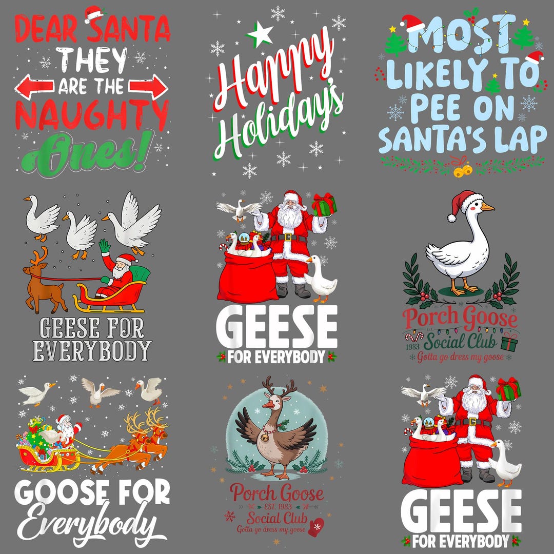 Geese for Everybody PNG – Funny Christmas Goose Holiday Humor Clipart ...